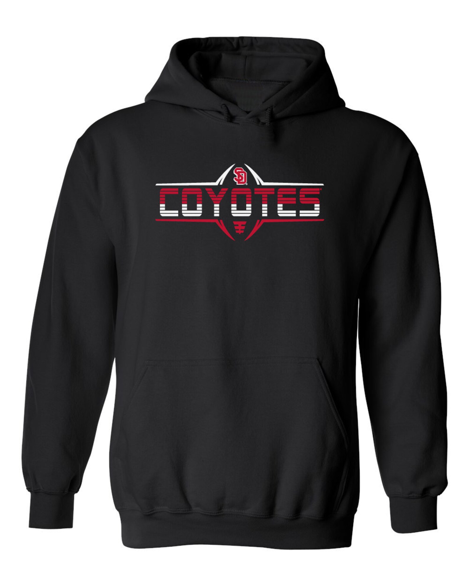 USD Coyotes Hoodie | South Dakota Sweatshirt Go Yotes | Striped COYOTES ...