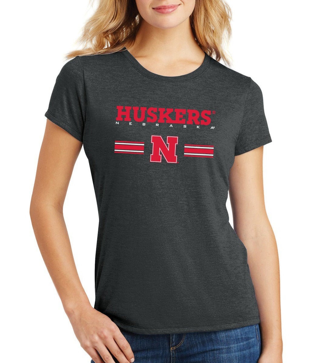 Women's Nebraska Huskers Stripe N Huskers Tshirt Nebraska - Etsy