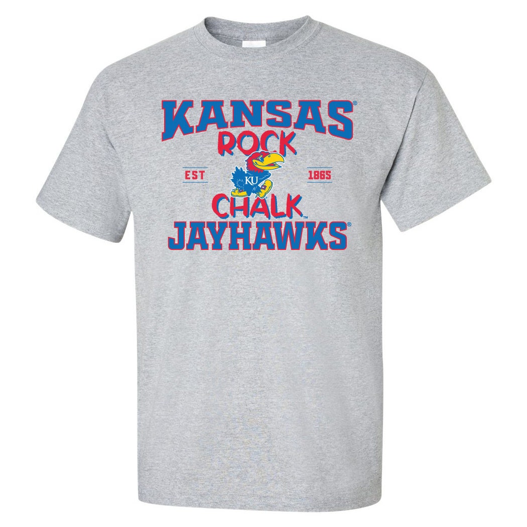 Kansas Jayhawks Tshirt Rock Chalk KU Jayhawks 100% Cotton Shirt Unisex ...