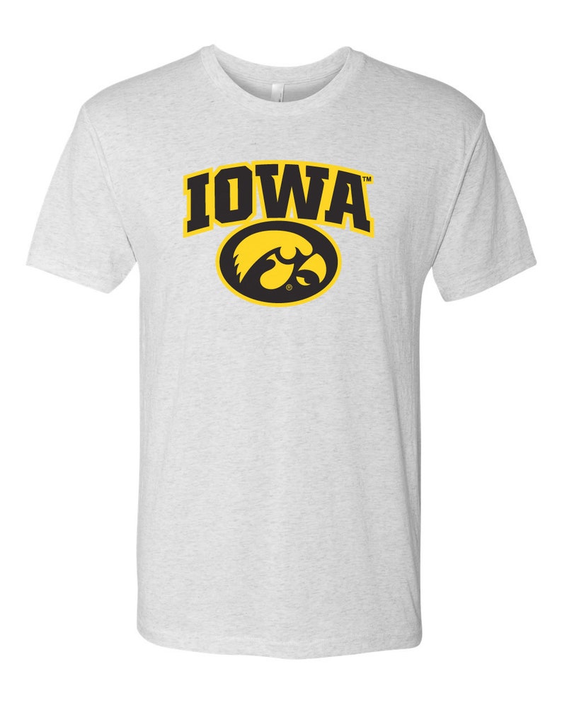 Iowa Hawkeyes Premium Tee Shirt IOWA Arch Oval Tigerhawk Iowa Hawkeyes ...