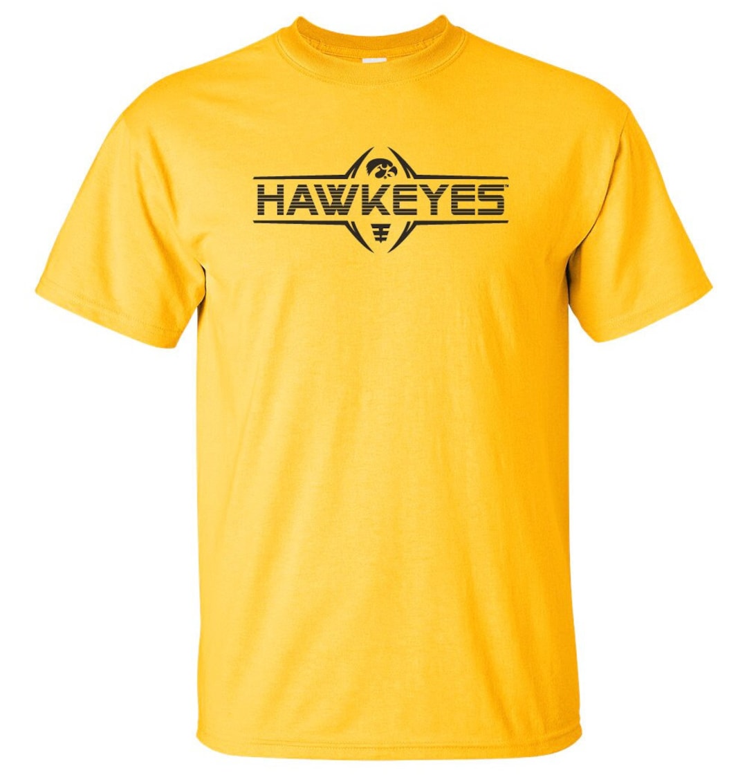 Iowa Hawkeyes Tee Shirt Striped Hawkeyes Football Laces Iowa Hawkeye ...