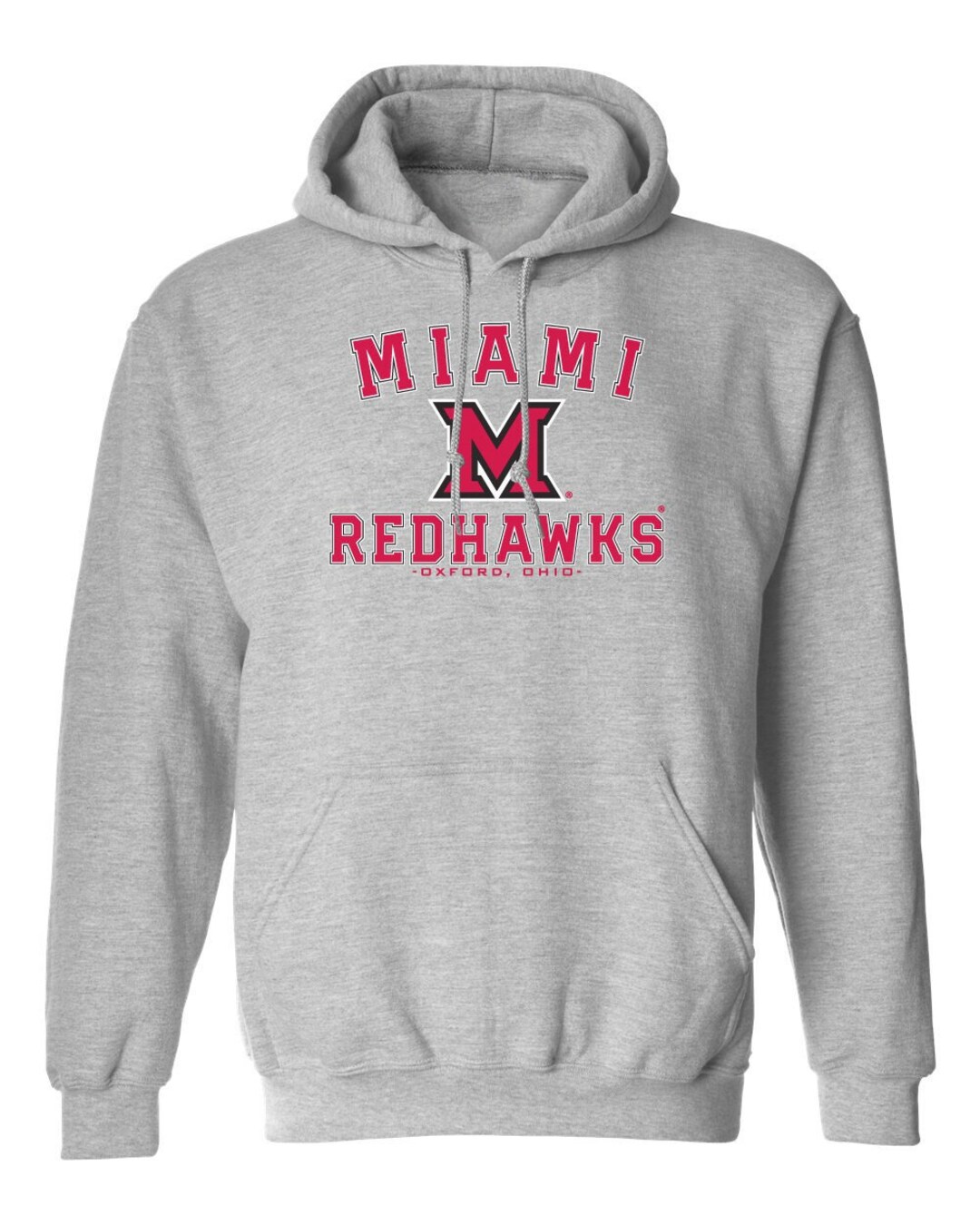 Miami Redhawks Hoodie | Arch Primary Logo | Miami of Ohio Apparel ...