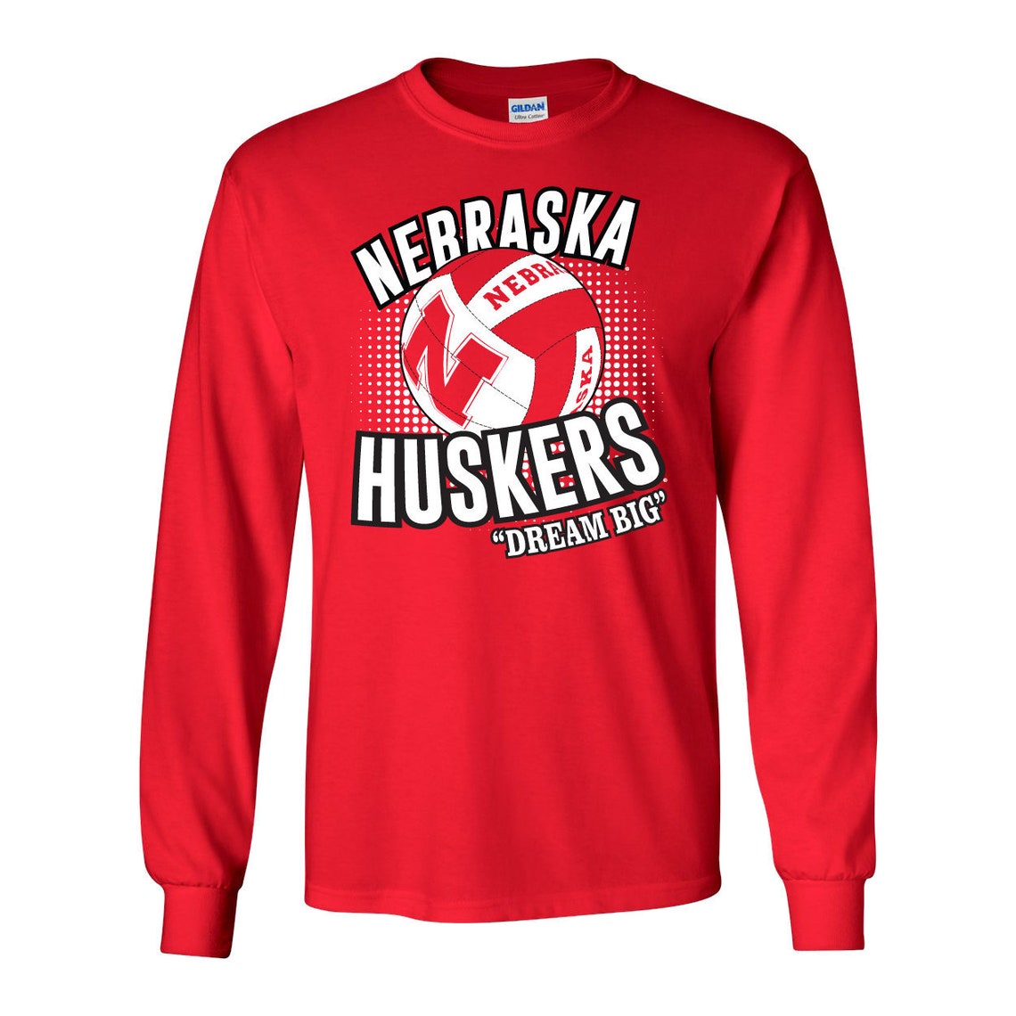Nebraska Huskers Volleyball Tee Shirt Long Sleeve Nebraska Huskers ...