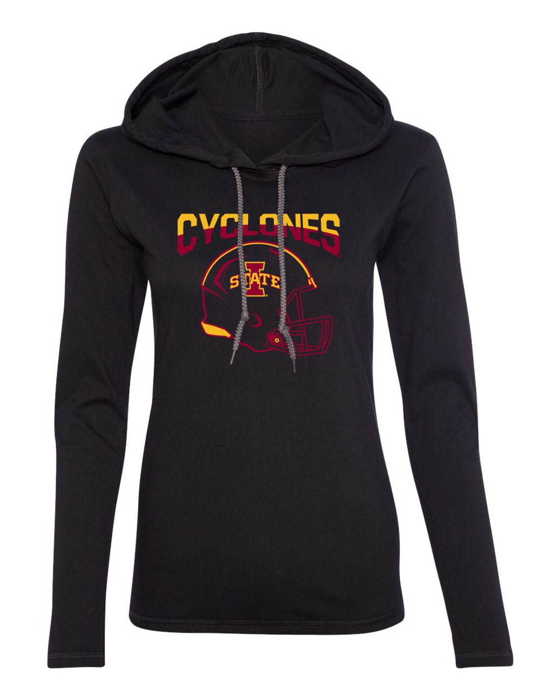 Womens Iowa State Cyclones Tshirt With Hood Football Helmet ISU ...