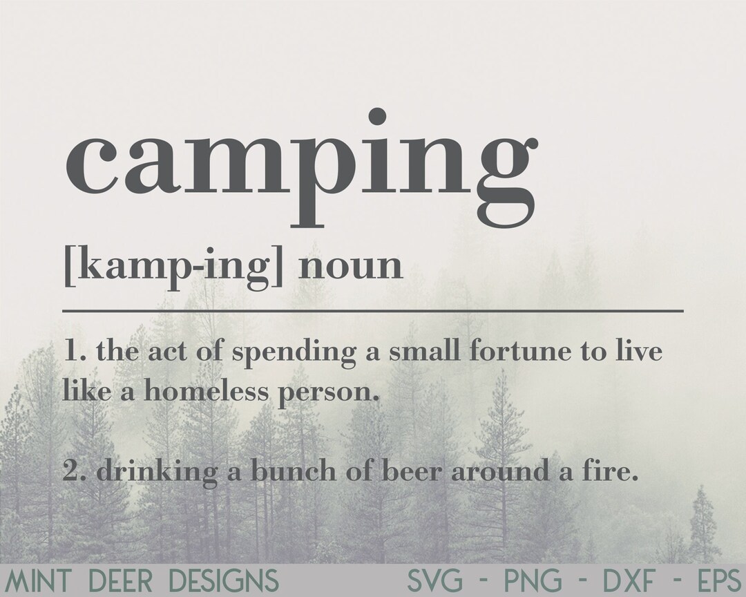 Camping Definition SVG | Camping SVG | Definitions - Etsy