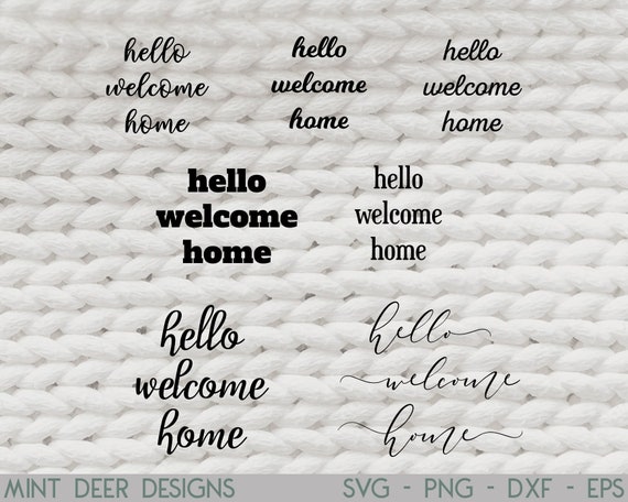 Hello SVG Welcome SVG Home SVG Hello Sign Welcome Sign - Etsy