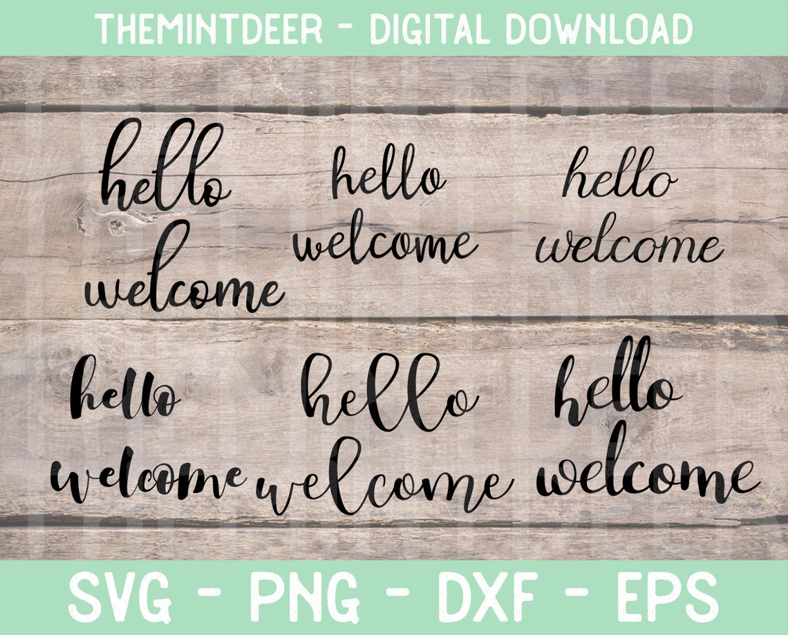 Hello SVG Welcome SVG Hello Sign Welcome Sign Front | Etsy