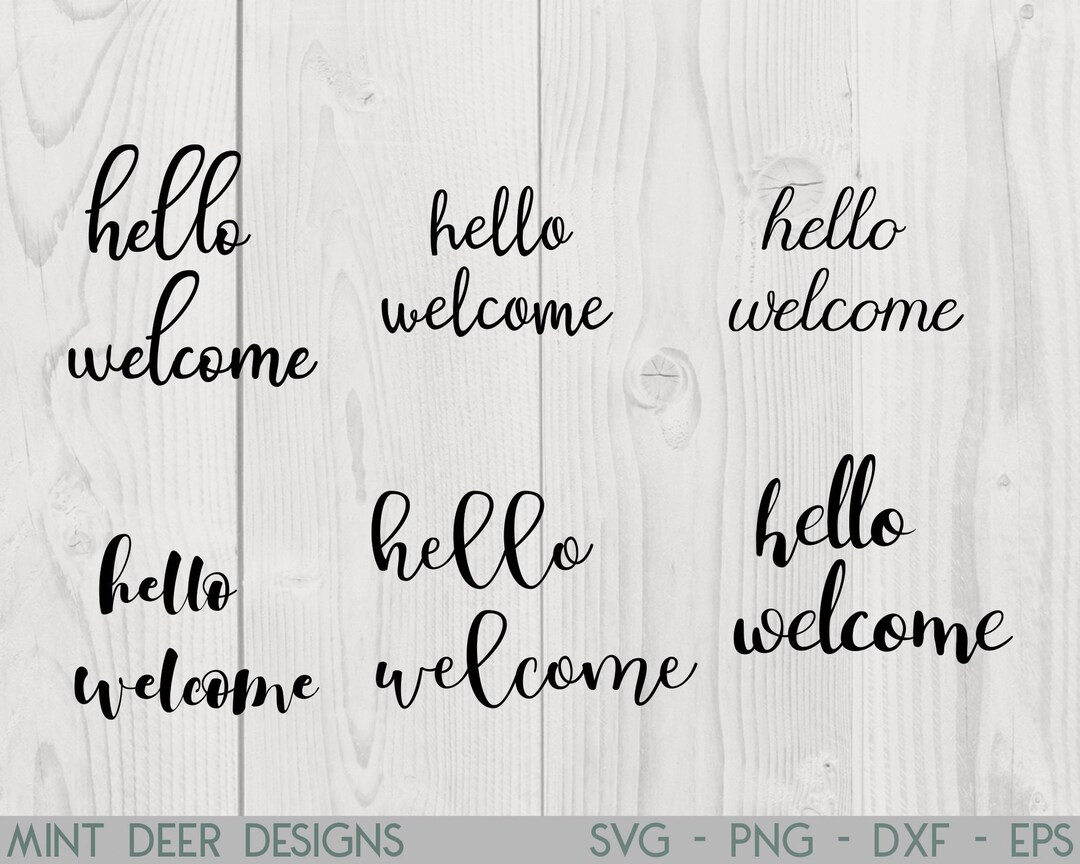 Hello SVG | Welcome SVG | Hello Sign | Welcome Sign | Front Door Decal ...