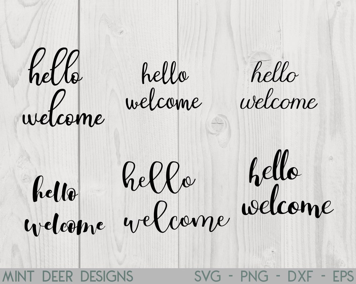 Hello SVG Welcome SVG Hello Sign Welcome Sign Front - Etsy