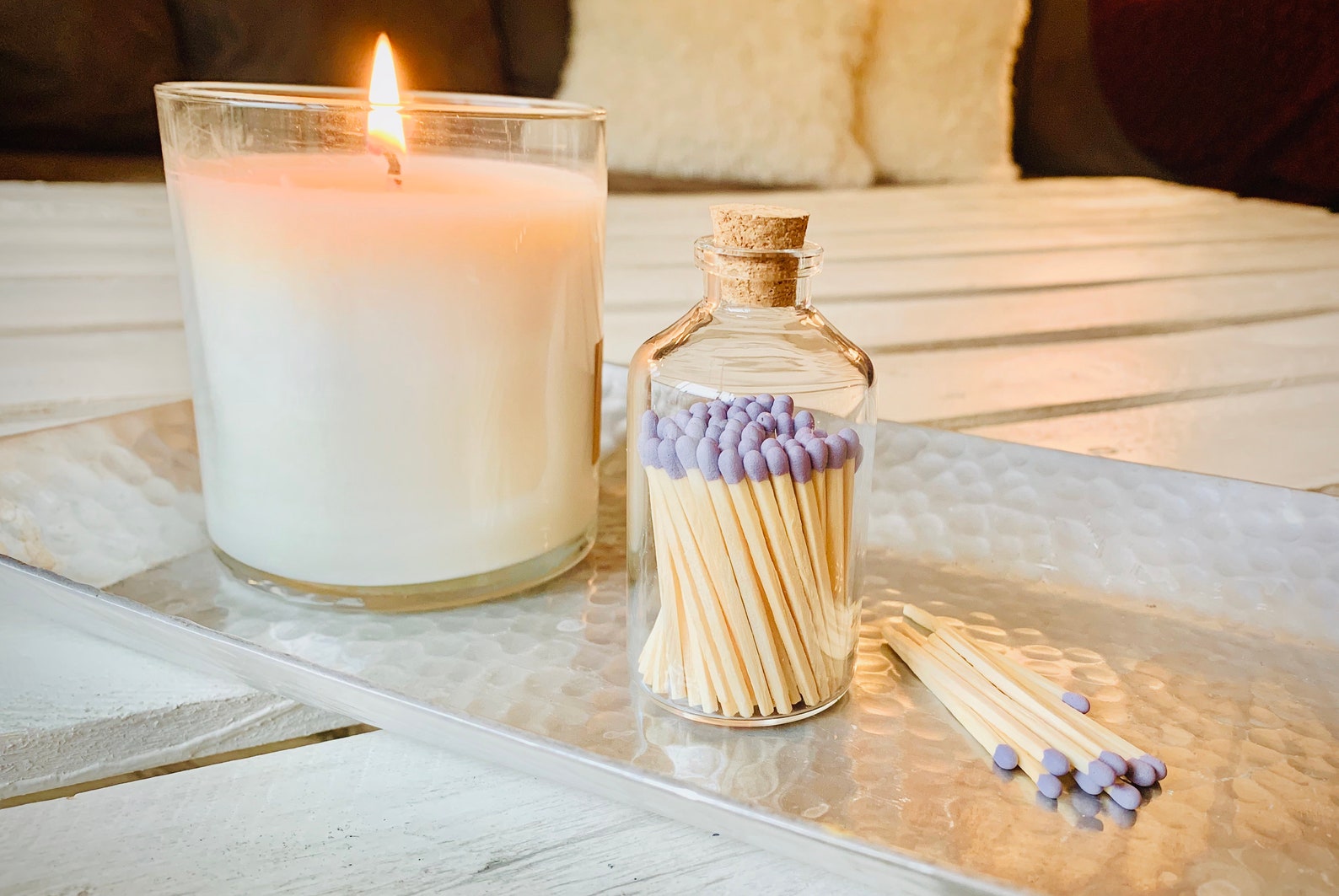 Matchstick Jar Colored Tip Matches Strike on Bottle - Etsy