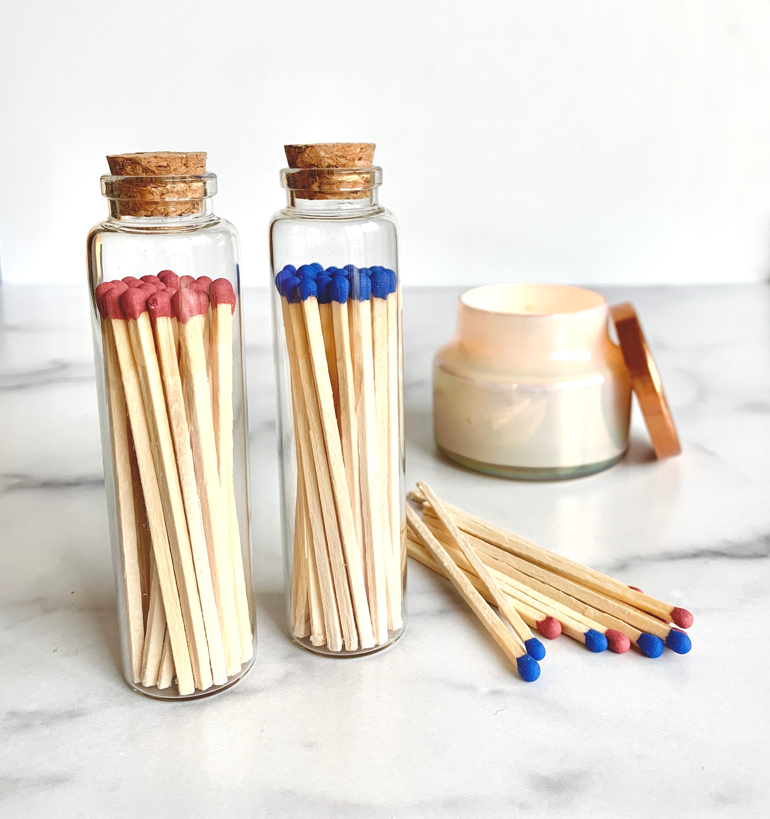 Tall Matchstick Jar Colored Tip Matches Strike on Bottle - Etsy