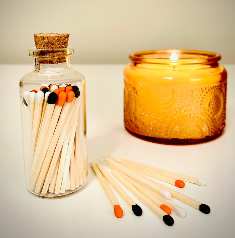 Halloween Matchstick Jar Colored Tip Matches Strike on - Etsy