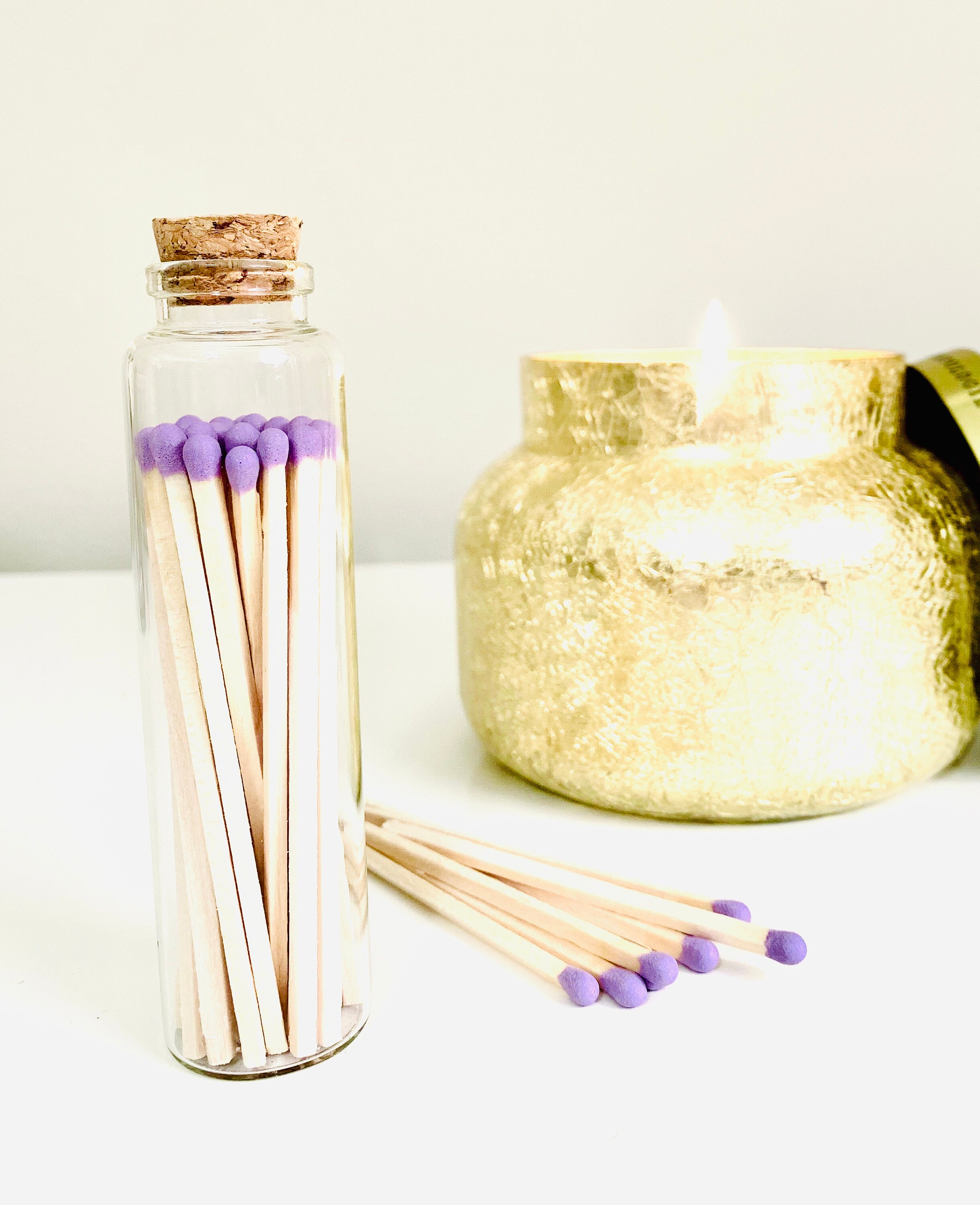 Tall Matchstick Jar Colored Tip Matches Strike On Bottle | Etsy