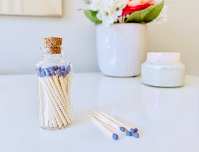 Mini Matchstick Jar Colored Tip Matches Strike On Bottle | Etsy