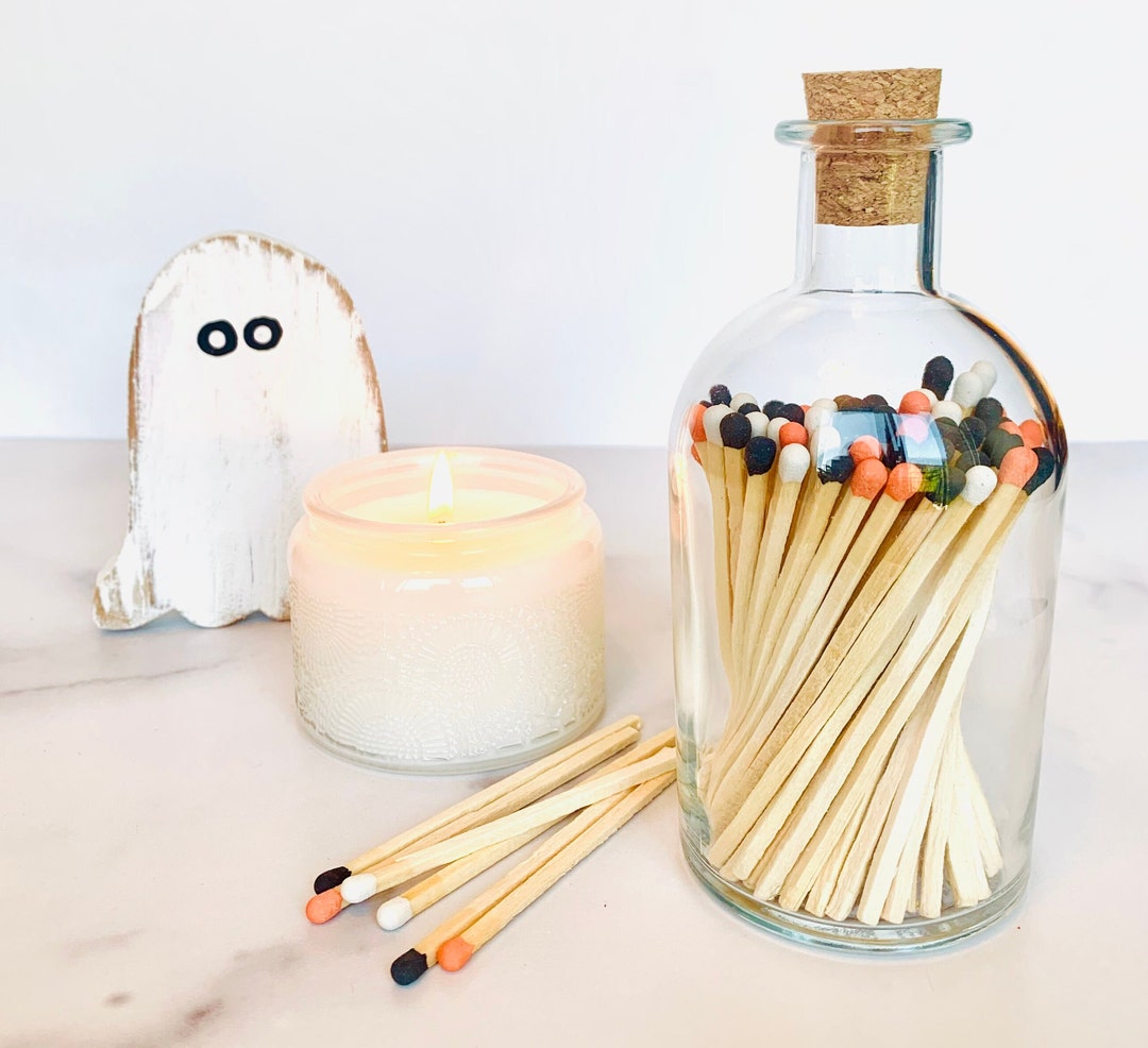 Halloween Matchstick Jar Colored Tip Matches Strike on - Etsy