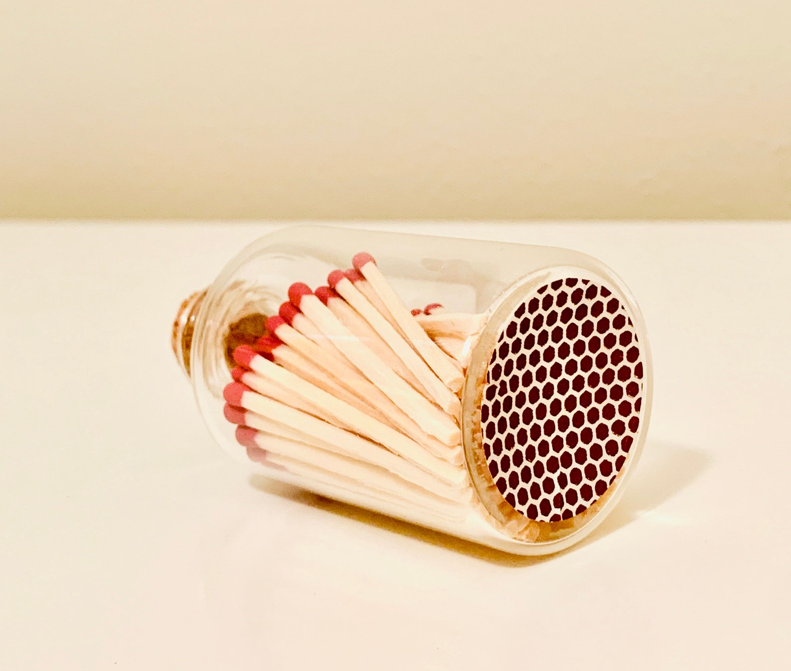 Matchstick Jar Colored Tip Matches Strike on Bottle - Etsy