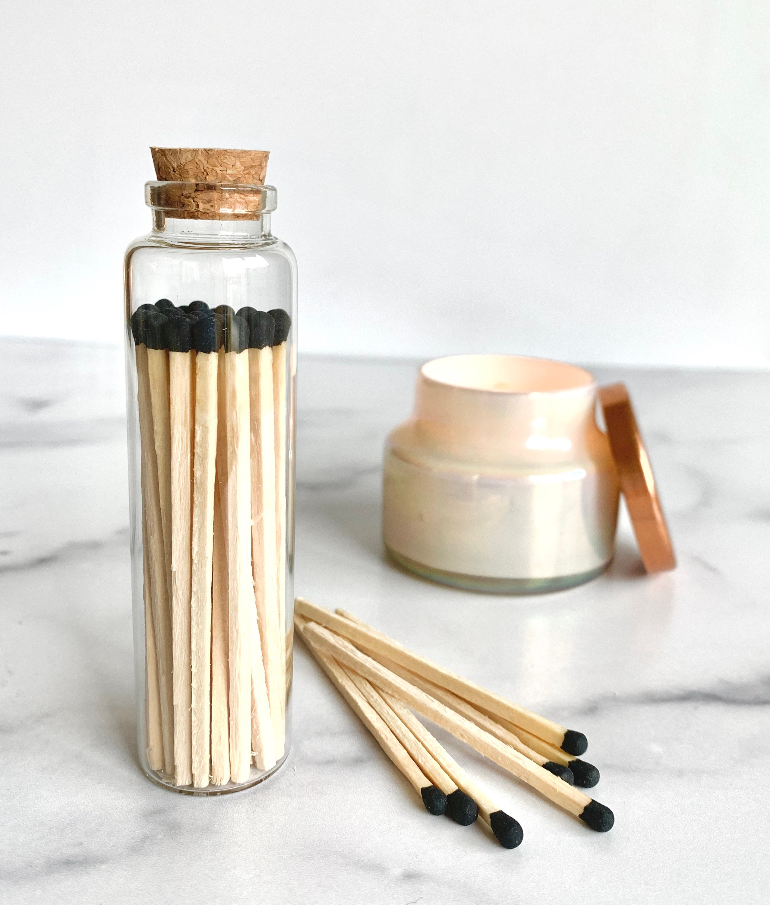 Tall Matchstick Jar Colored Tip Matches Strike On Bottle | Etsy