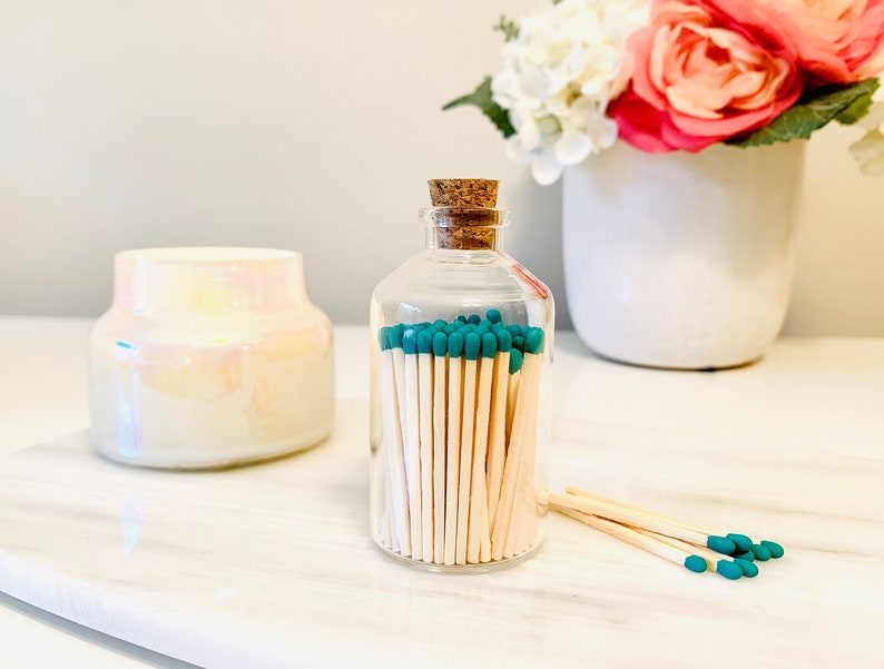 Matchstick Jar Colored Tip Matches Strike on Bottle - Etsy