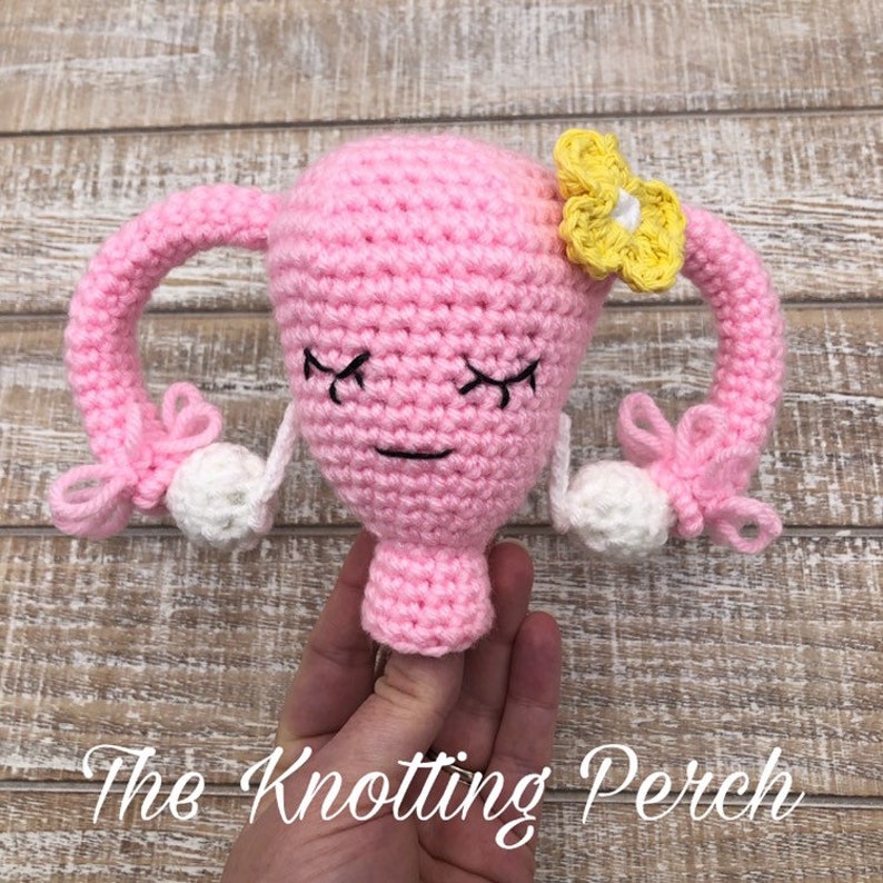 Uterus Crochet Uterus With Flower Plushie Stuffy Gift for - Etsy
