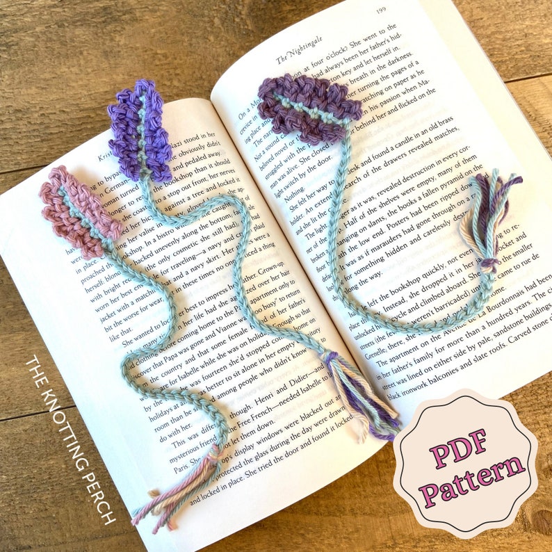 Crochet Lavender Flower Bookmark Pattern: Beginner-friendly (PDF ...