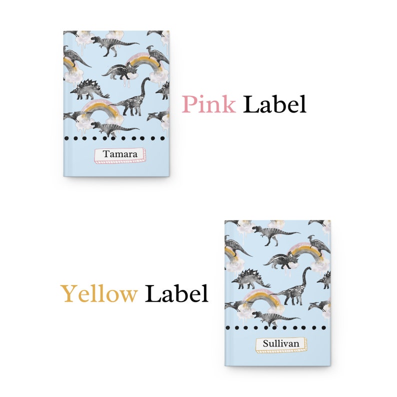 Dinosaur and Rainbow Personalized Journal, Custom Notebook, Ruled Line ...