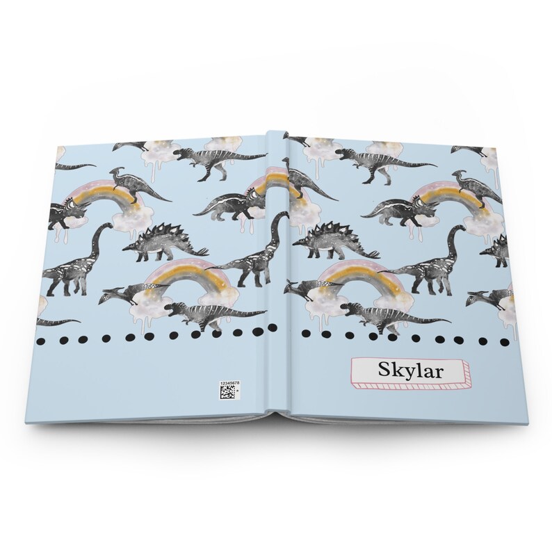 Dinosaur and Rainbow Personalized Journal, Custom Notebook, Ruled Line ...
