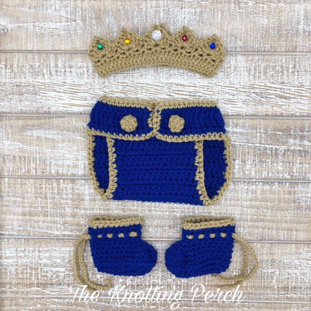 Newborn Prince 3 Piece Outfit, Dark Gold Trim, Newborn Boy Photo Prop ...