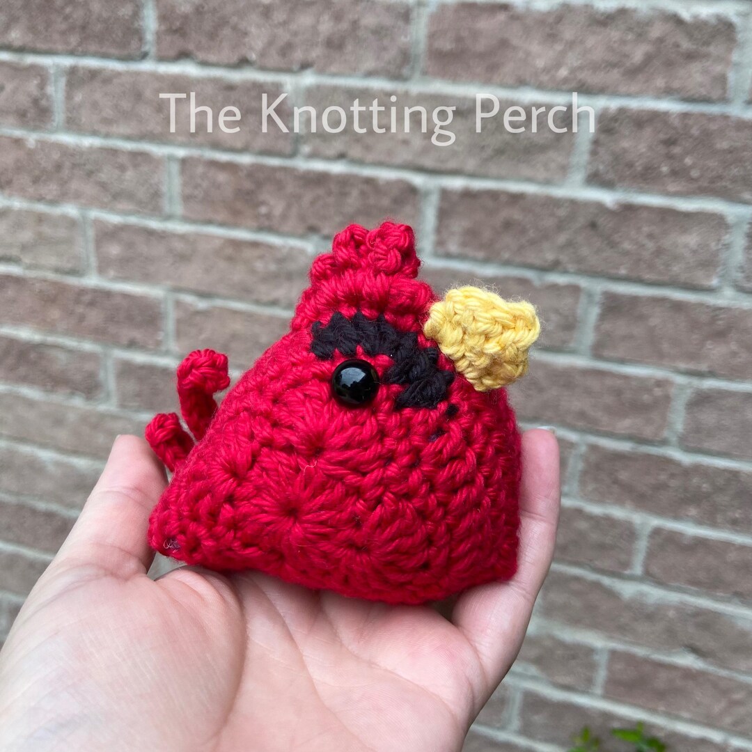 Crochet Granny Square Cardinal, 2025 Keepsakes, Amigurumi Red Bird ...