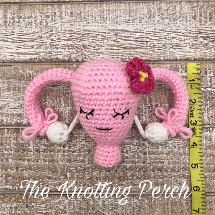 Uterus Crochet Uterus With Flower Plushie Stuffy Gift for - Etsy