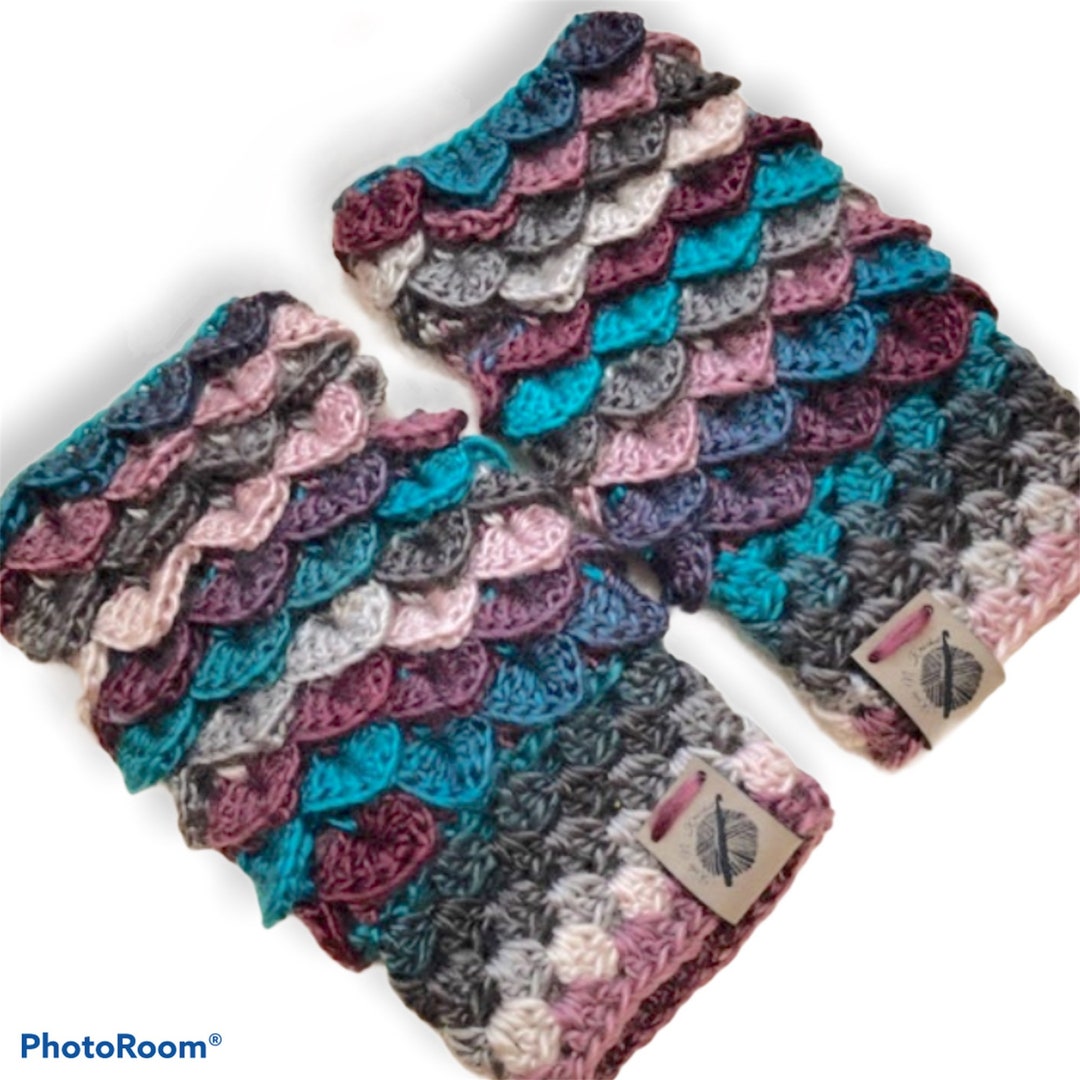 Dragon Scale, Mermaid Fingerless Gloves, Womans Size, You Choose Color ...