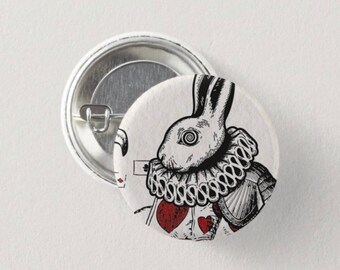 White Rabbit Button - Etsy