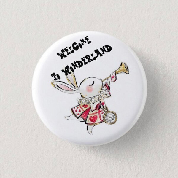 White Rabbit Button - Etsy