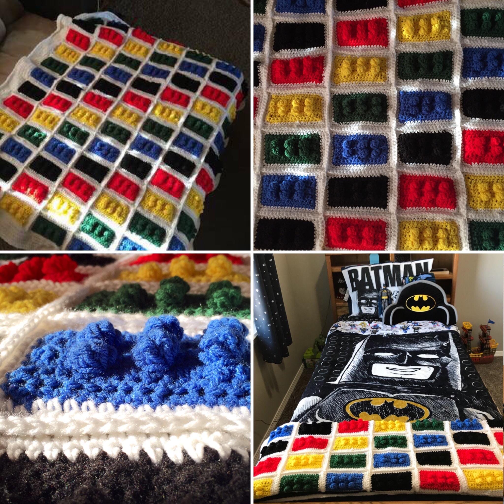 Custom Block-style Crochet Baby Blanket – Handmade Building-block Style ...