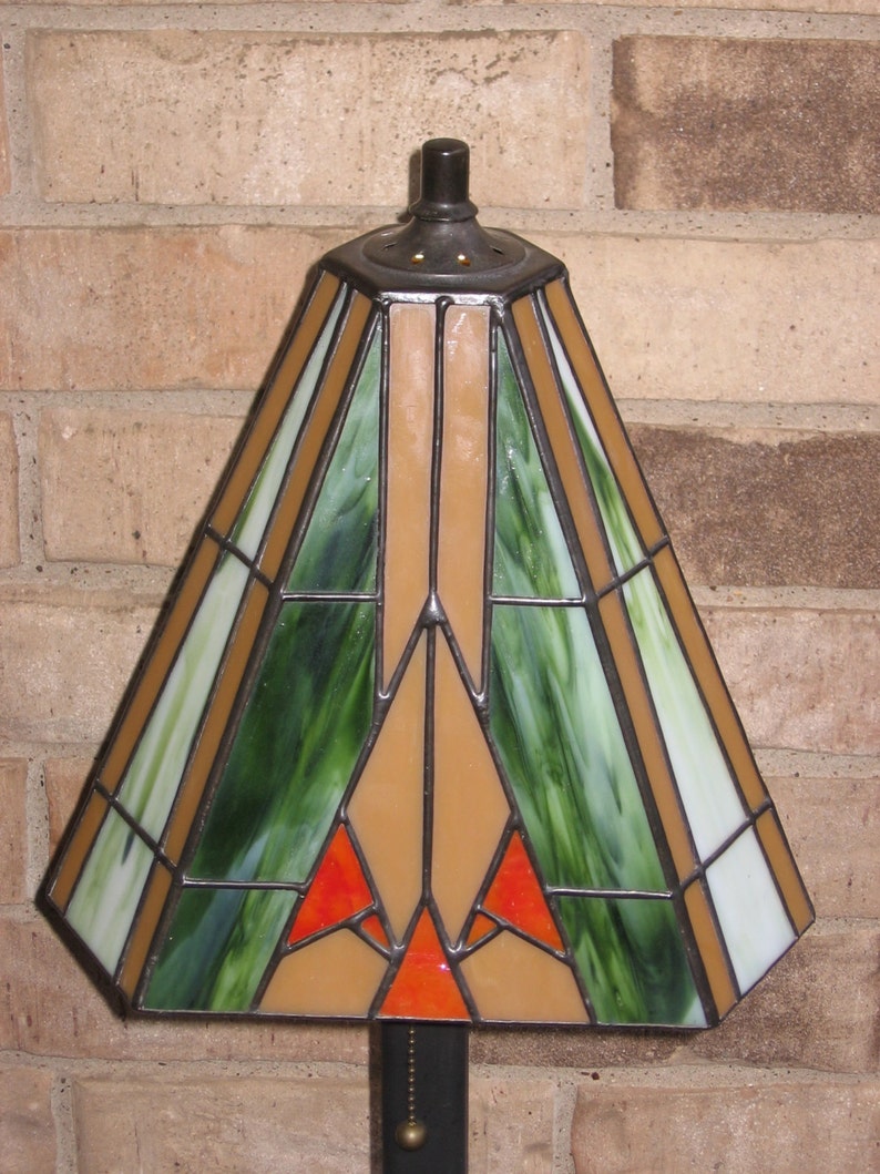 Stained Glass Beveled Corners With a Uniform Crown Lampshade PDF ...