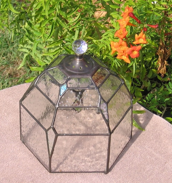 Stained Glass Cloche with Hummingbird PDF Instructions and | Etsy