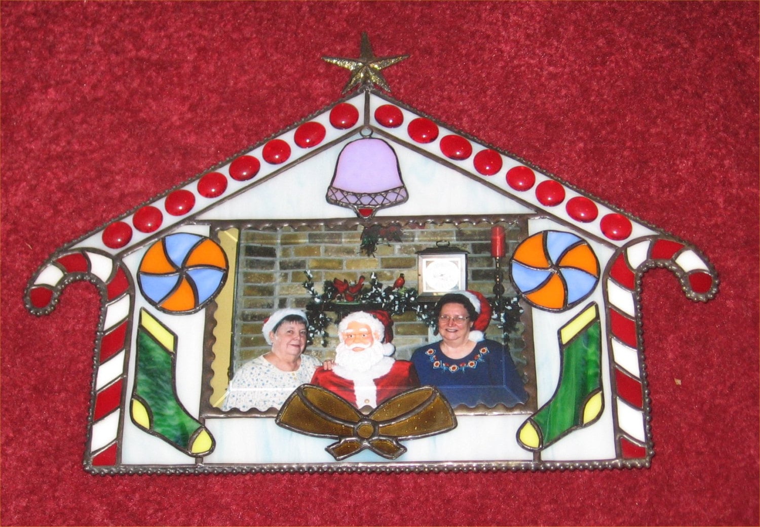 Stained Glass Gingerbread House Photo Frame Pattern - Etsy