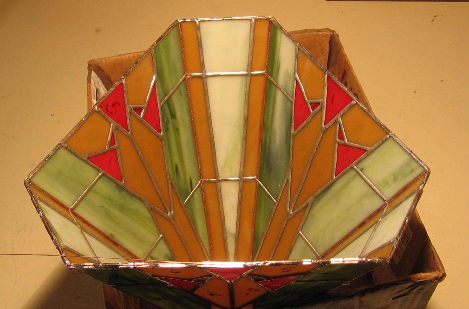 Stained Glass Beveled Corners With a Uniform Crown Lampshade PDF ...