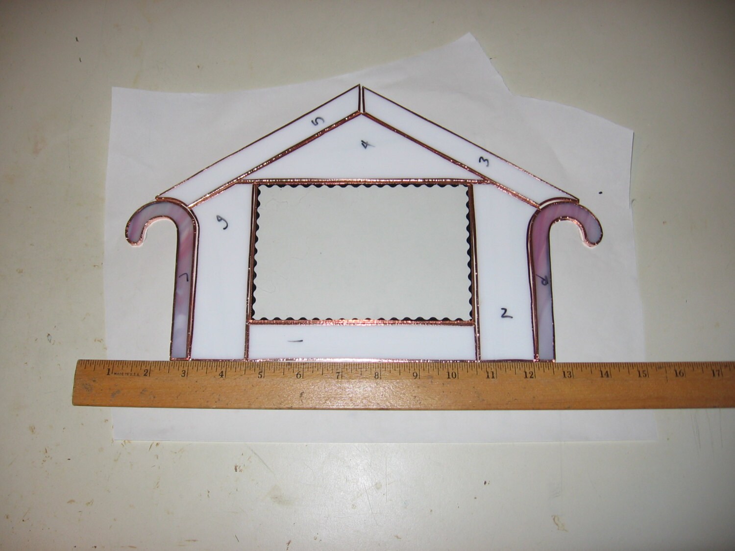 Stained Glass Gingerbread House Photo Frame Pattern - Etsy