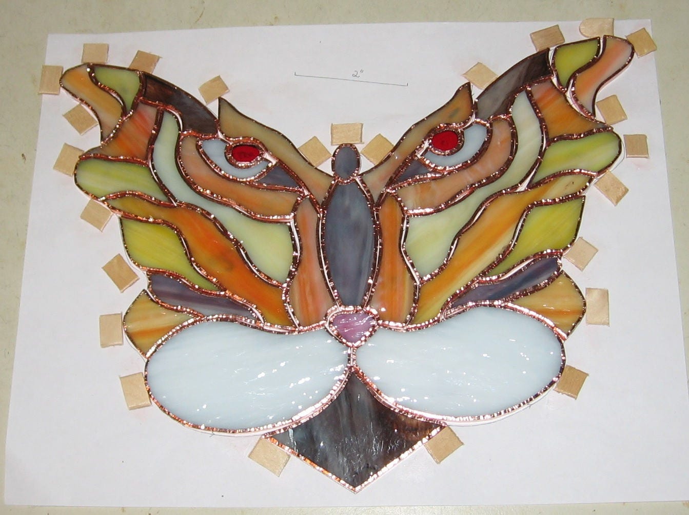 Stained Glass Fan Lamp Tiger Butterfly PDF Instructions and Pattern - Etsy