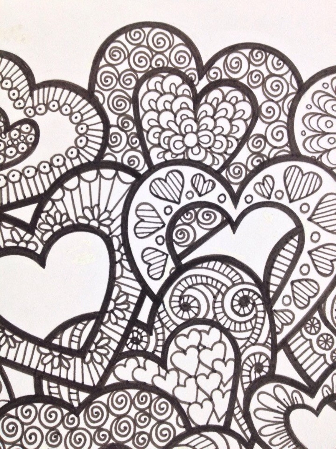Sweet Hearts Coloring Page DIY Instant Pdf Digital Download Printable ...