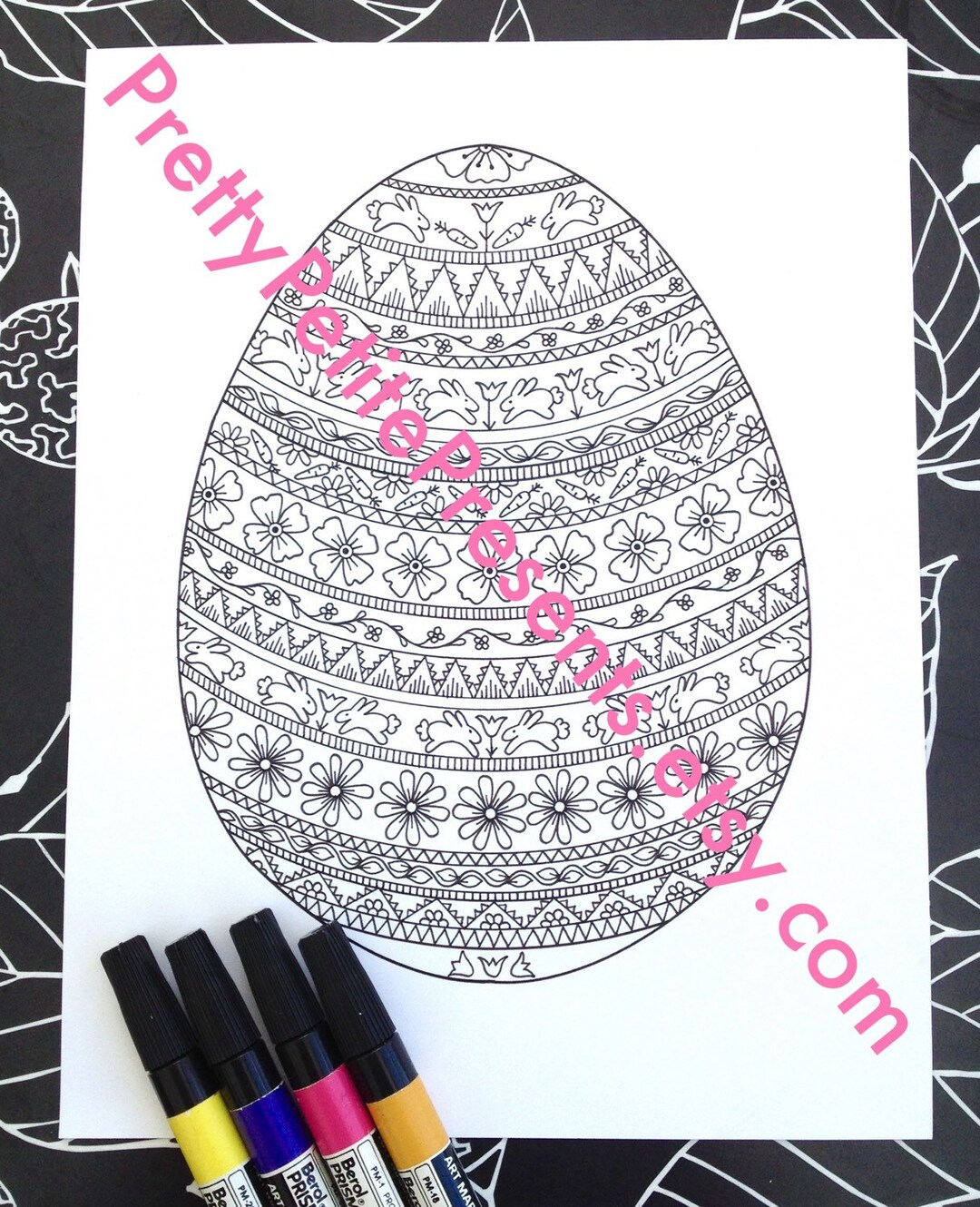 Springtime Easter Egg Coloring Page DIY Instant Pdf Digital - Etsy