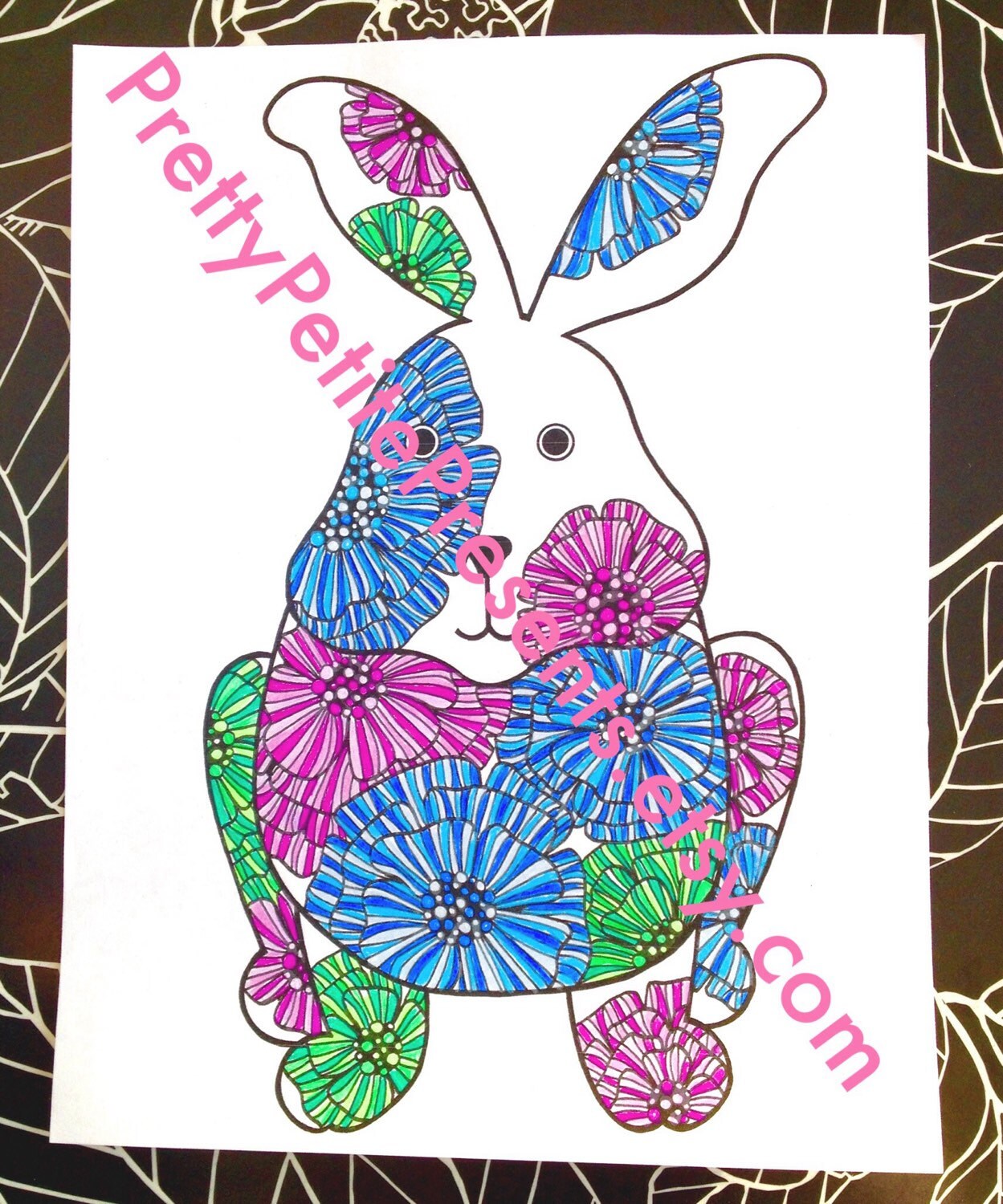 Springtime Easter Bunny Coloring Page DIY Instant Pdf - Etsy