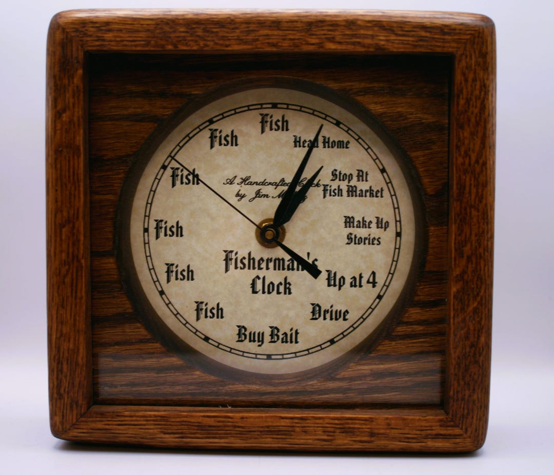 Vintage Wood Fisherman's Wall Clock - 8" - WHIMSICAL FUN!!! - Etsy