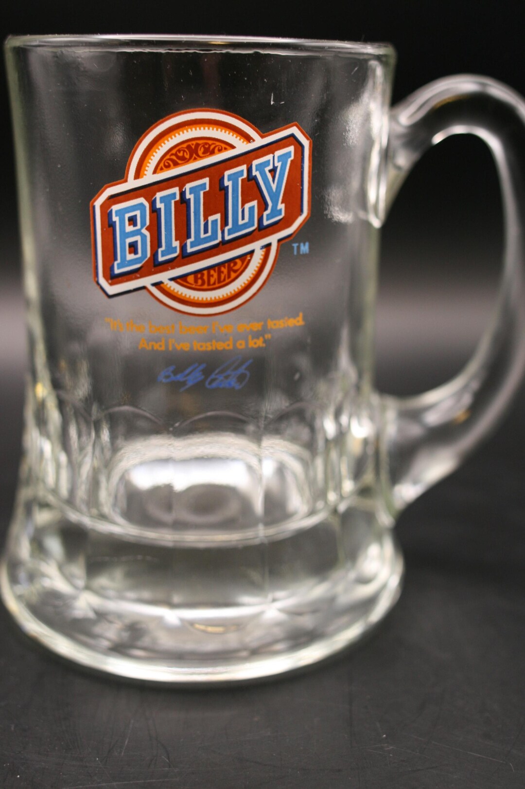 Vintage Billy Beer Heavy Glass Beer Mug - FUN Find in EXCELLENT ...