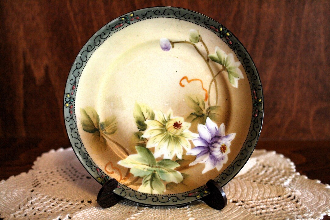 Vintage Porcelain Collector Nippon Hand Painted China Plate W Enameled ...