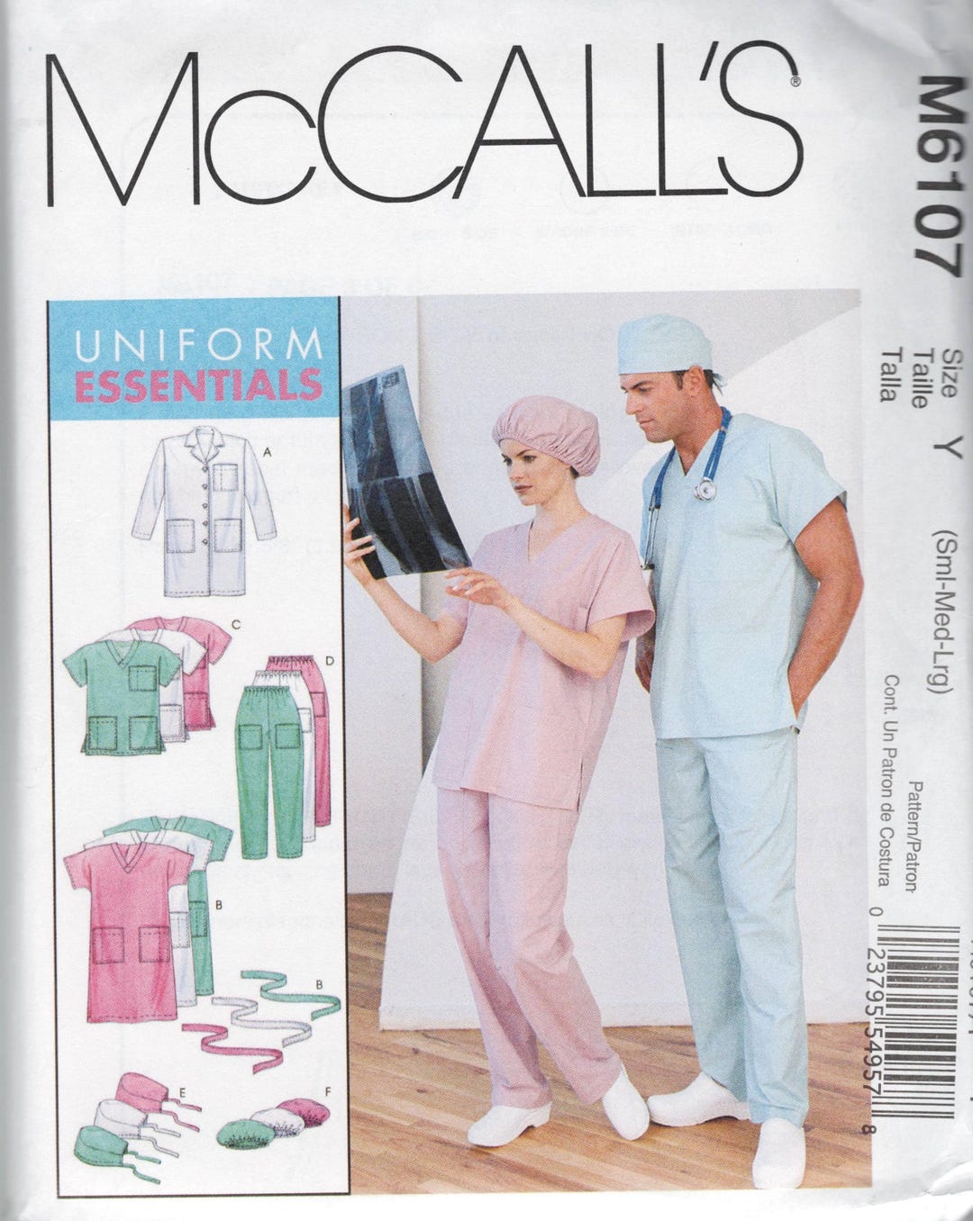 Mccall's Uniform Essentials Uncut Sewing Pattern, M6107 Sz Y sml-med ...