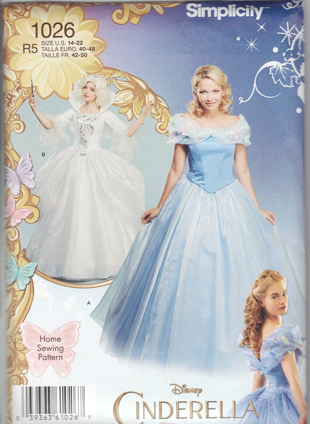 Simplicity Uncut Disney CINDERELLA Misses Sewing Dress Pattern, 1026 R5 ...