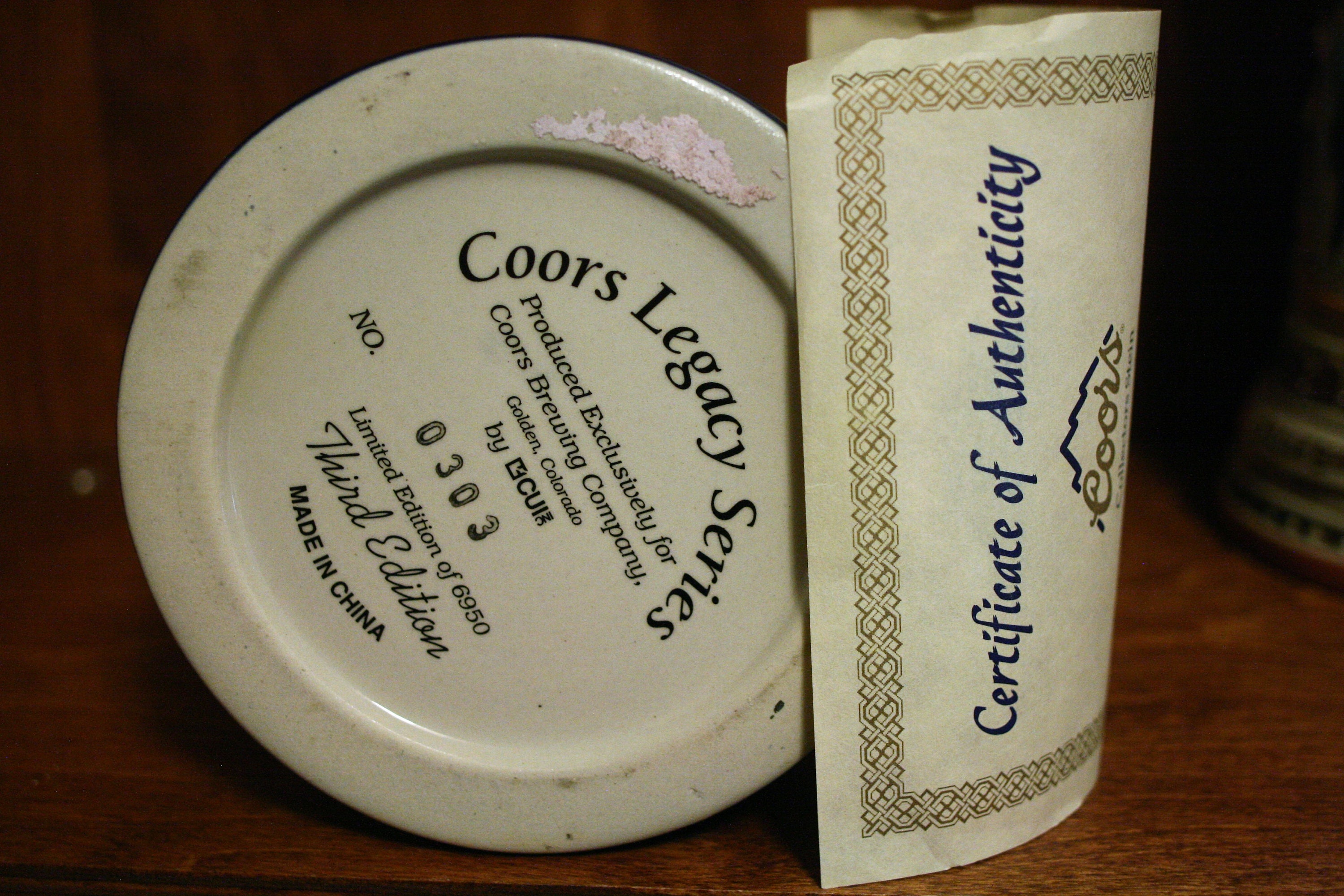 Adolf Coors Legacy Series Genuine Bock Beer Limited Edition of 6950 ...