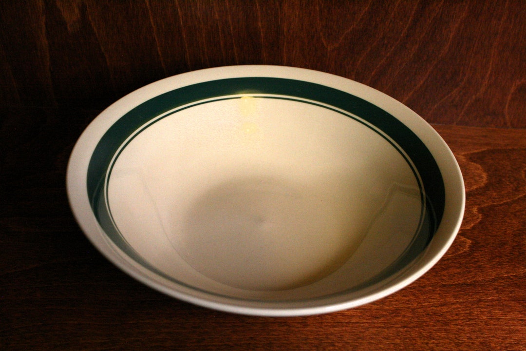 PRINETTI Stoneware Green Ribbon Pottery Vegetable Serving Bowl in ...