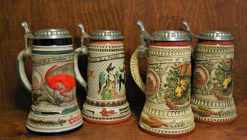 Adolf Coors Legacy Series Genuine Bock Beer Limited Edition of 6950 Lidded Beer Stein Chose From ...